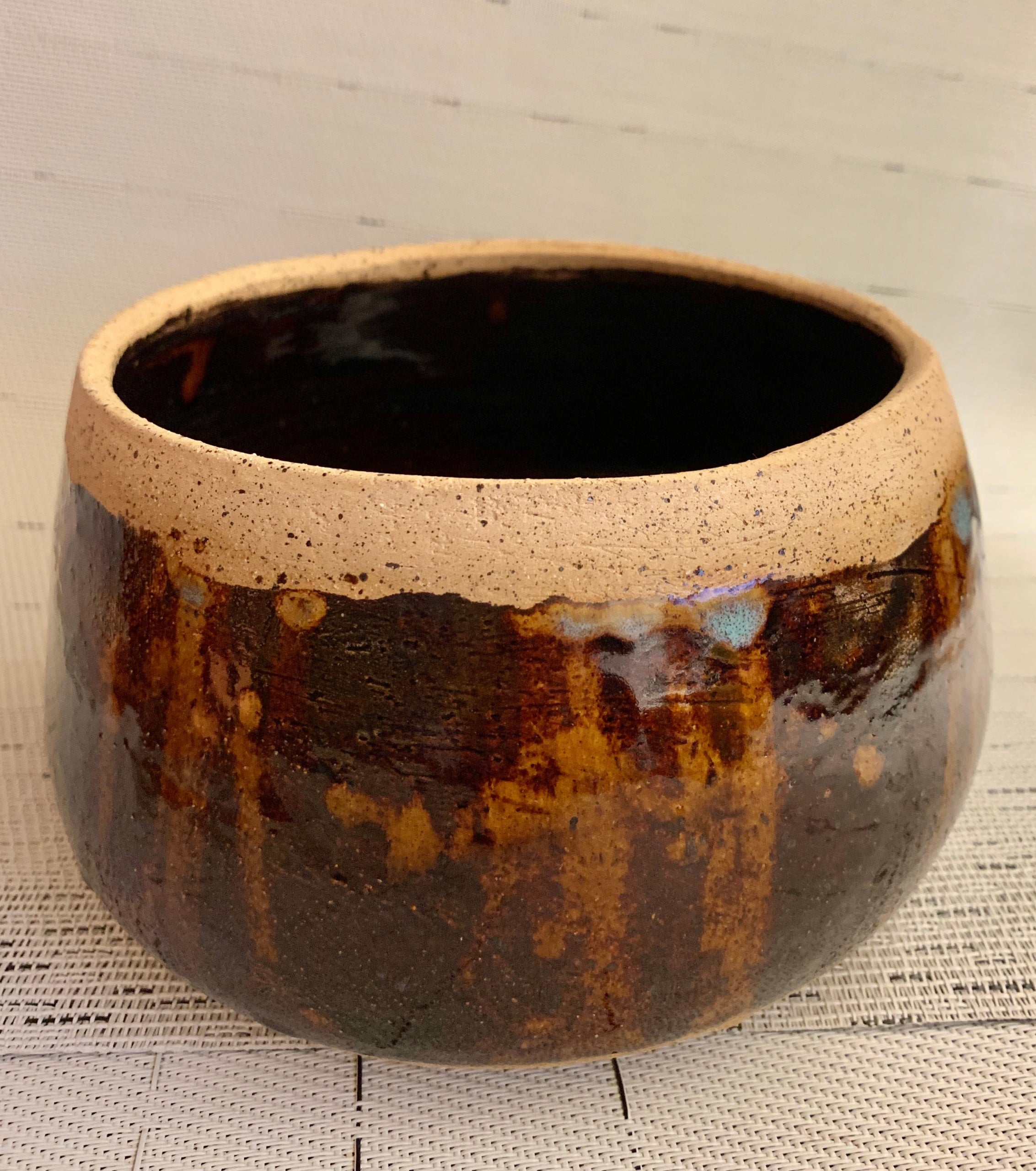 BOWL- HONEY AMBER DRIP | Museum Mile Art , LLC. MMA by Dara Levine- Hillis